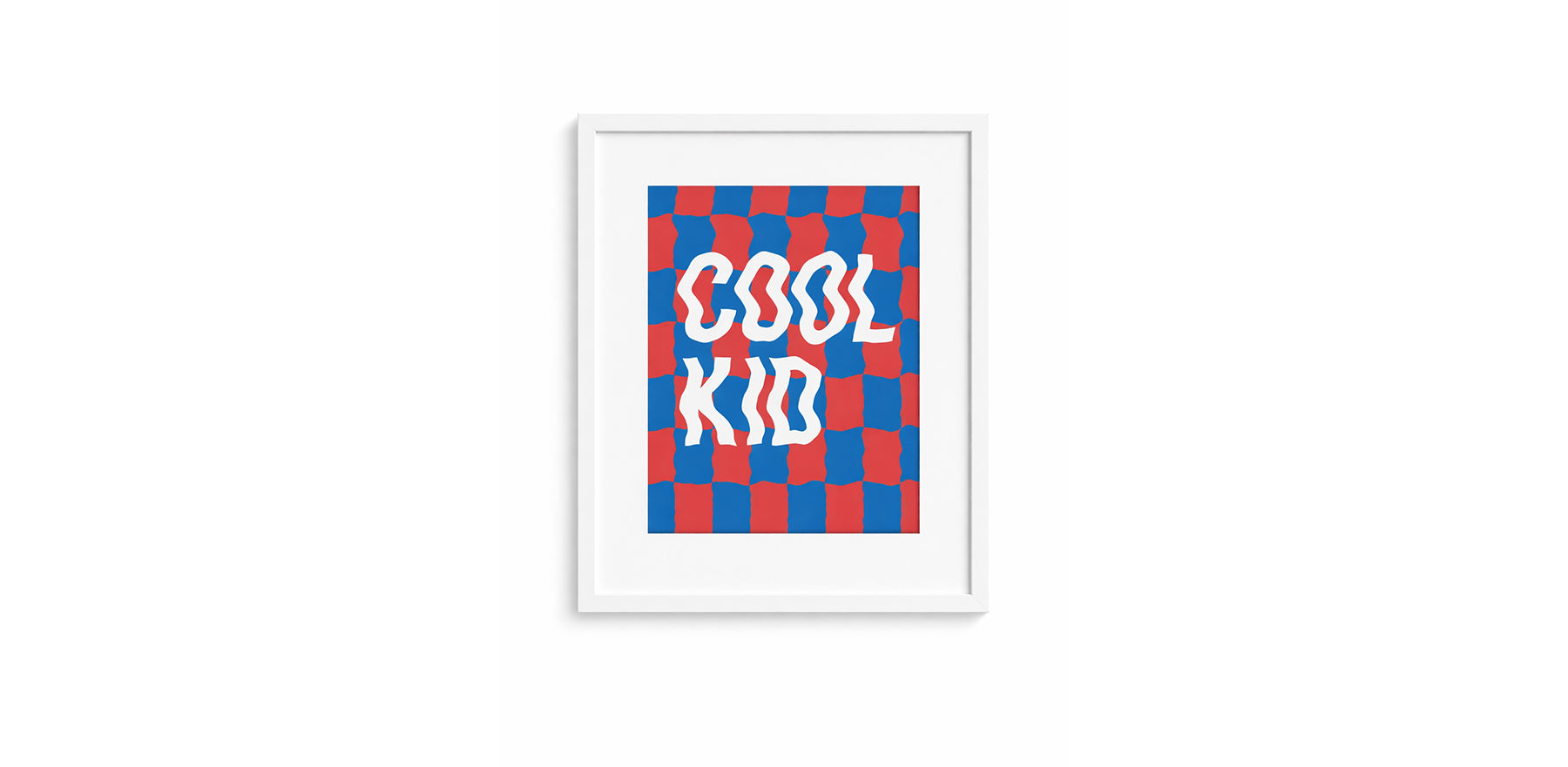 Cool Kid” Retro Checkerboard Playroom Wall Art Print – Belong